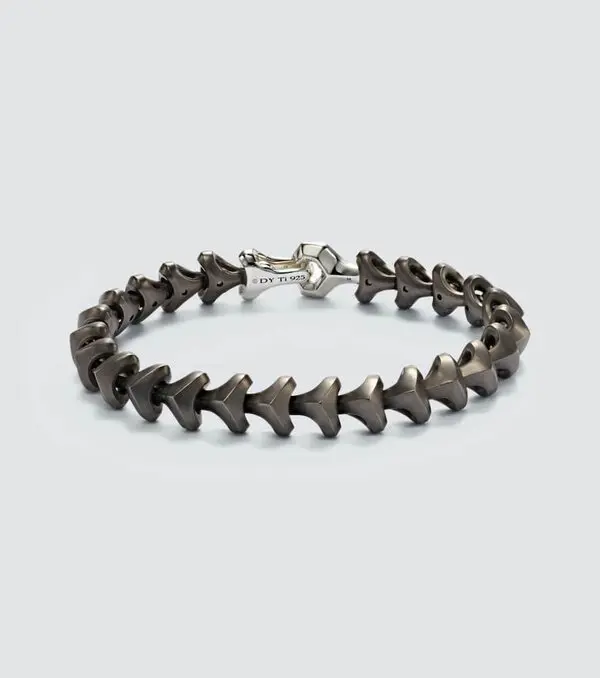 David Yurman Armory® Sterling And Titanium Link Bracelet - Silver