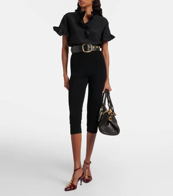 Chloé Ruffled Silk Crepe De Chine Top