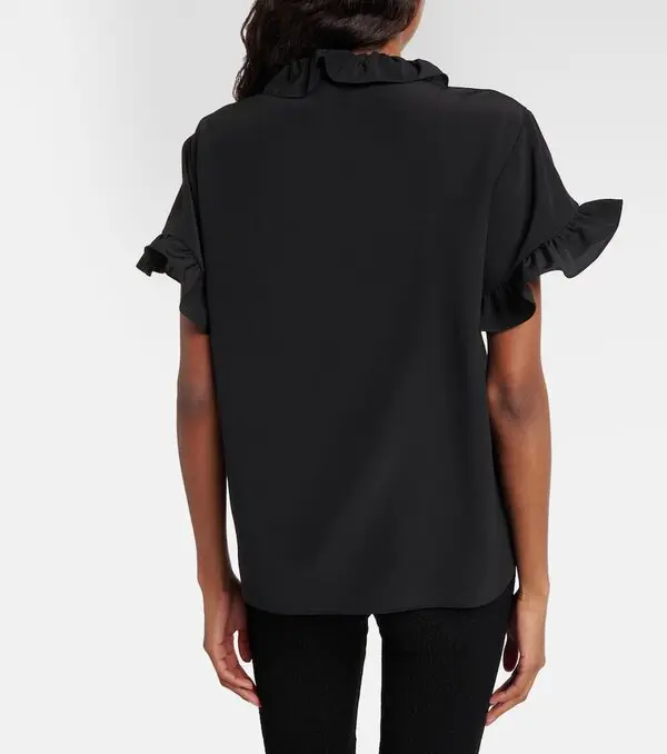 Chloé Ruffled Silk Crepe De Chine Top