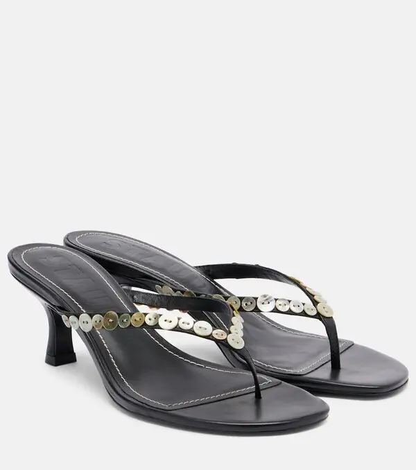 Staud Freja Leather Thong Sandals