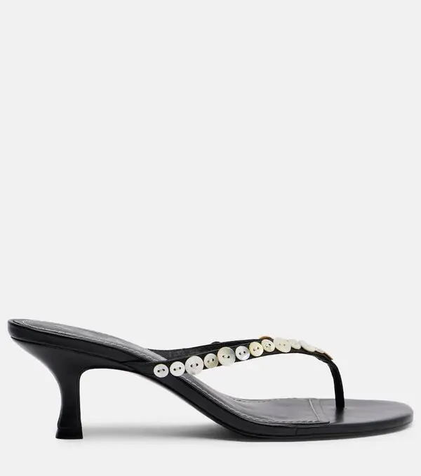 Staud Freja Leather Thong Sandals