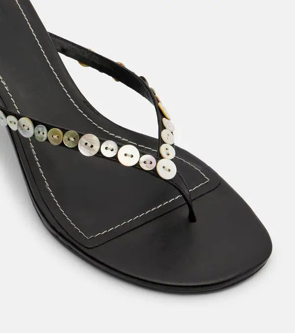 Staud Freja Leather Thong Sandals