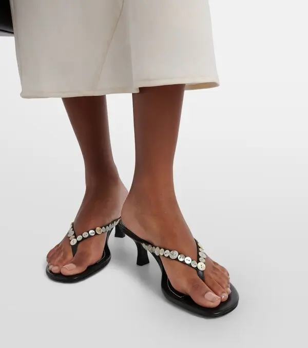 Staud Freja Leather Thong Sandals