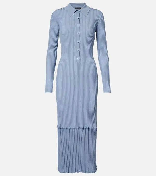 Proenza Schouler Luiza Ribbed-knit Sweater Dress - Blue
