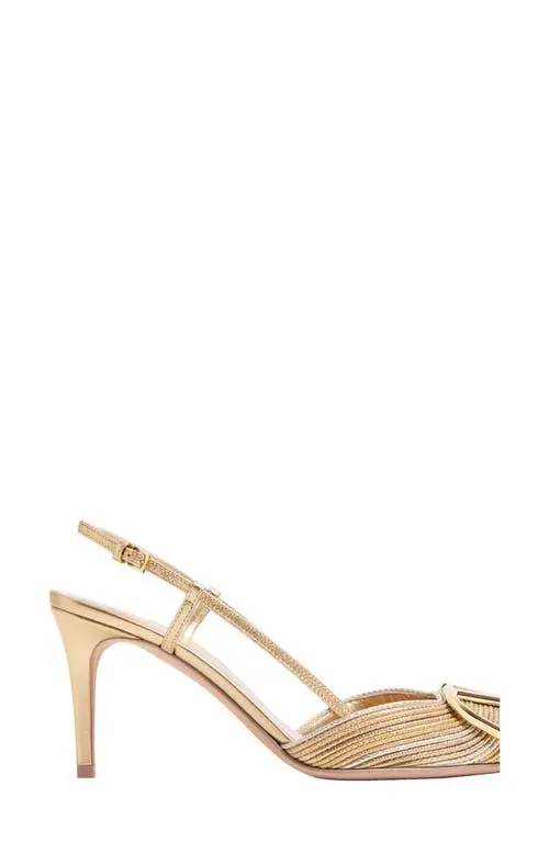 Valentino Garavani Vlogo Signature Metallic Slingback Pump - Gold