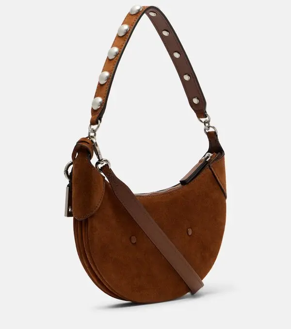 Polo Ralph Lauren Polo Id Mini Studded Suede Shoulder Bag - Brown