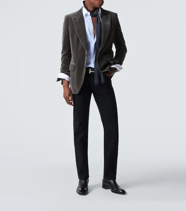 TOM FORD Striped Cotton Poplin Shirt - Blue