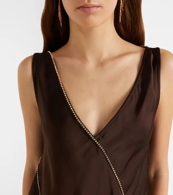 JIL SANDER Embellished Satin Top