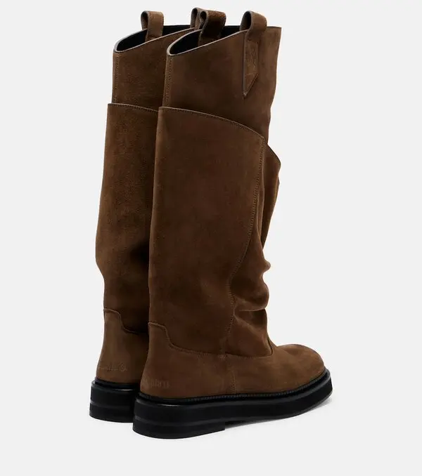 Attico Passeggiata Suede Combat Boots - Brown