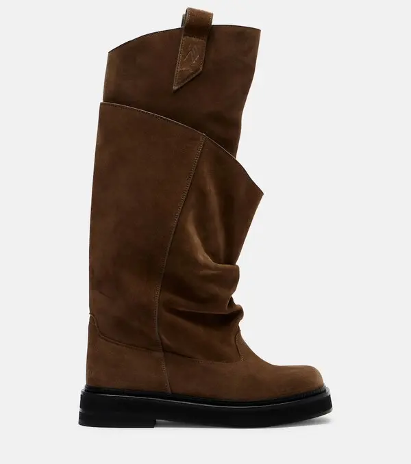 Attico Passeggiata Suede Combat Boots - Brown
