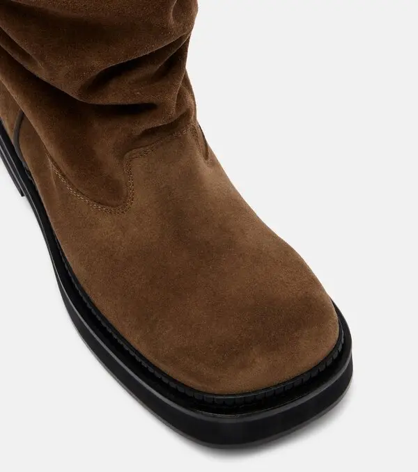 Attico Passeggiata Suede Combat Boots - Brown