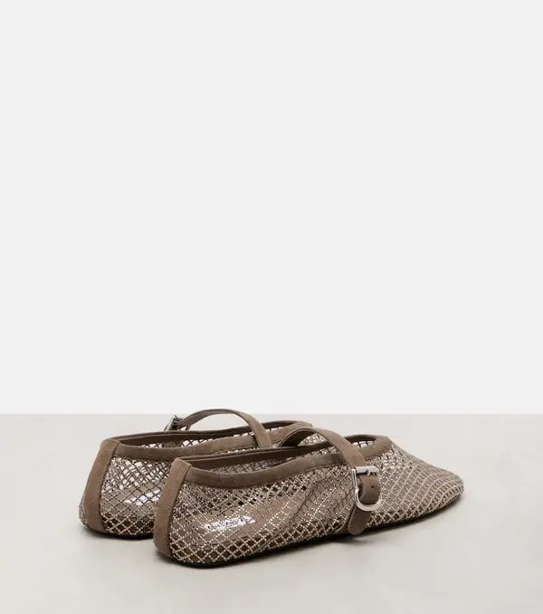 Alaïa Embellished Fishnet Ballet Flats
