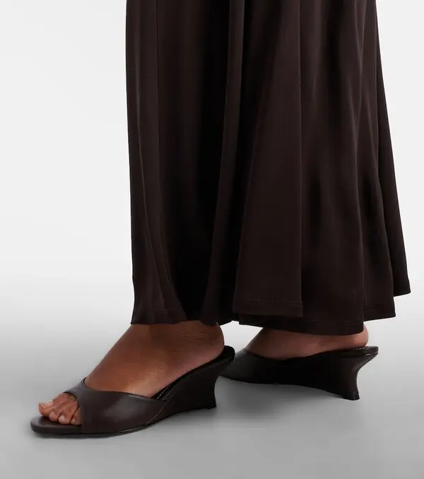 Staud Brigitte Leather Wedge Mules