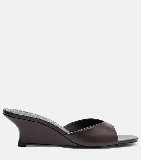 Staud Brigitte Leather Wedge Mules