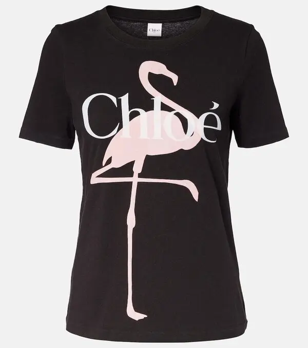 Chloé Logo Cotton T-shirt - Black