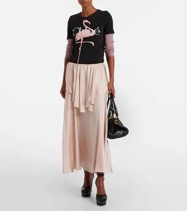 Chloé Logo Cotton T-shirt - Black