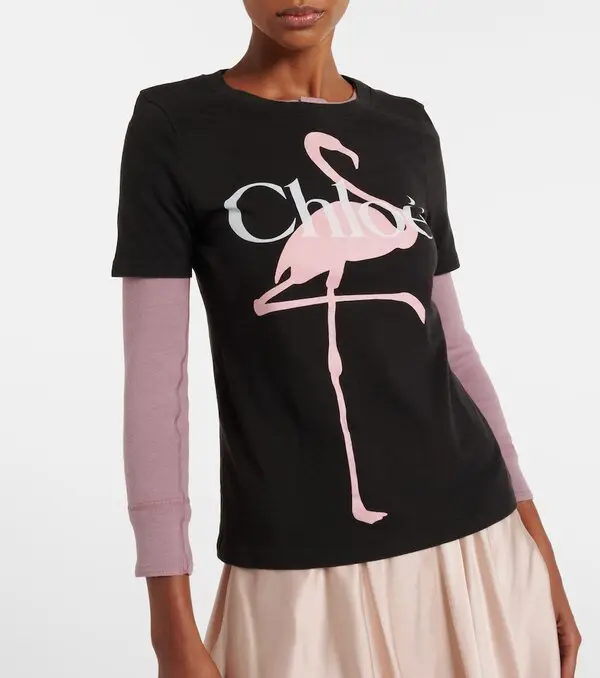 Chloé Logo Cotton T-shirt - Black