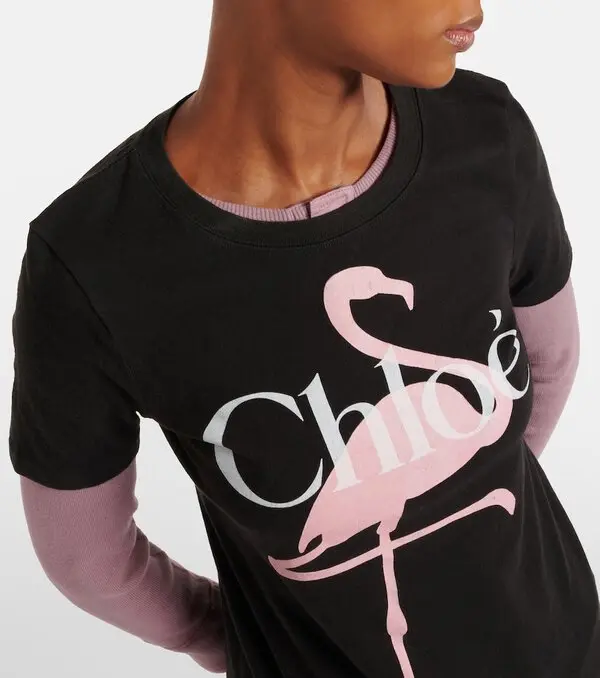 Chloé Logo Cotton T-shirt - Black