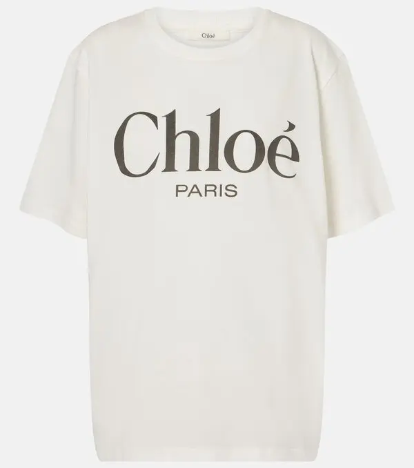 Chloé Logo Cotton T-shirt - White