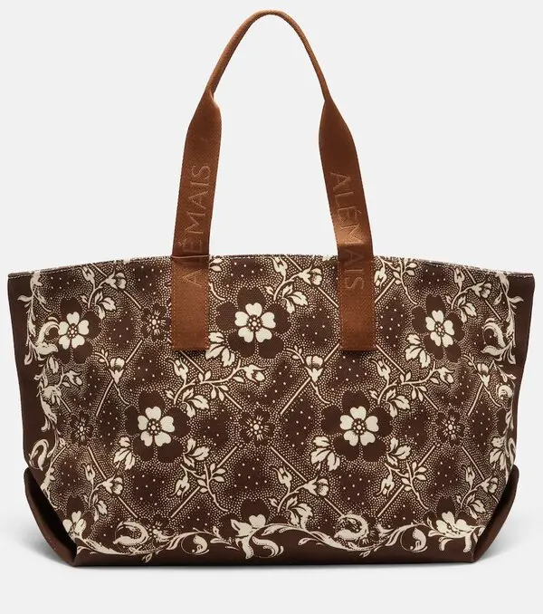 ALEMAIS Printed Canvas Tote Bag - Brown