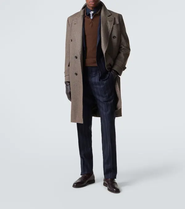 Thom Sweeney Double-breasted Wool Overcoat