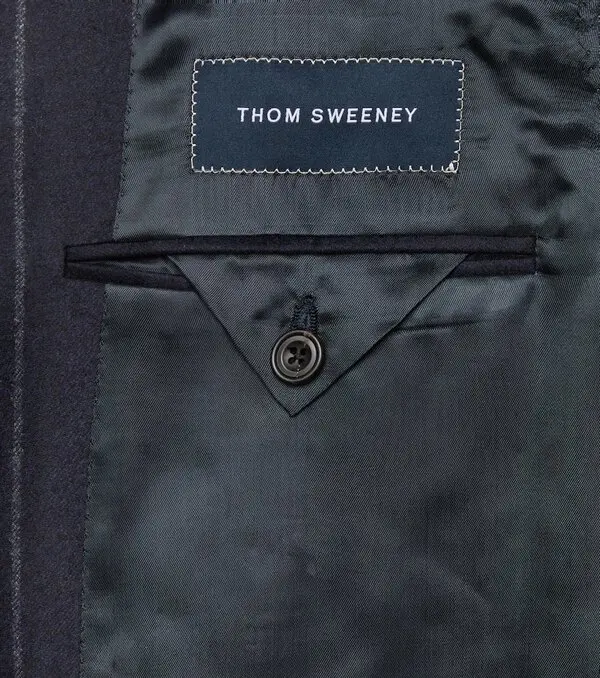 Thom Sweeney Chalk Stripe Wool And Cashmere Suit - Blue