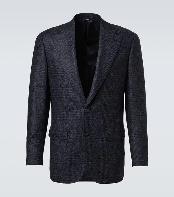 Thom Sweeney Checked Wool And Silk Blazer