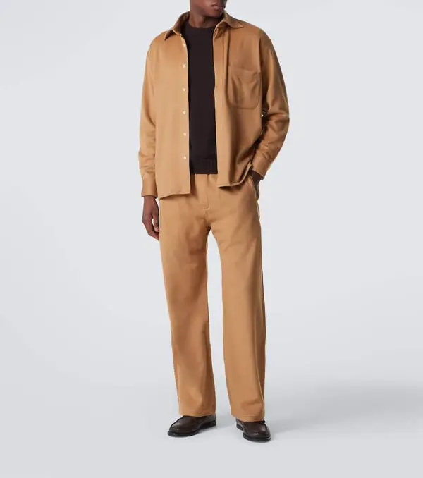 SAMAN AMEL Cashmere Overshirt - Beige