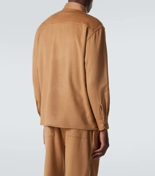 SAMAN AMEL Cashmere Overshirt - Beige