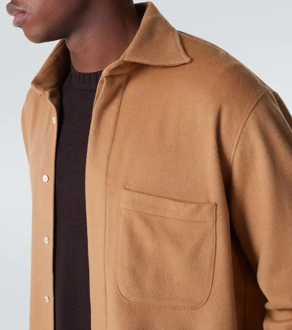 SAMAN AMEL Cashmere Overshirt - Beige