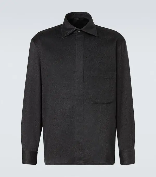 SAMAN AMEL Cashmere Overshirt - Grey