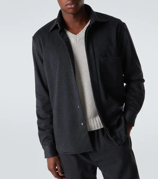SAMAN AMEL Cashmere Overshirt - Grey