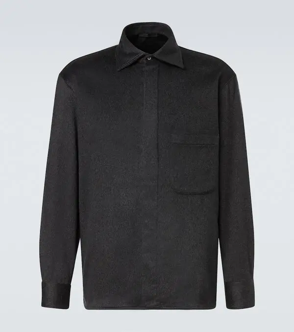 SAMAN AMEL Cashmere Overshirt - Grey