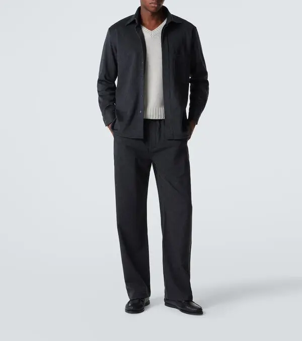 SAMAN AMEL Cashmere Overshirt - Grey
