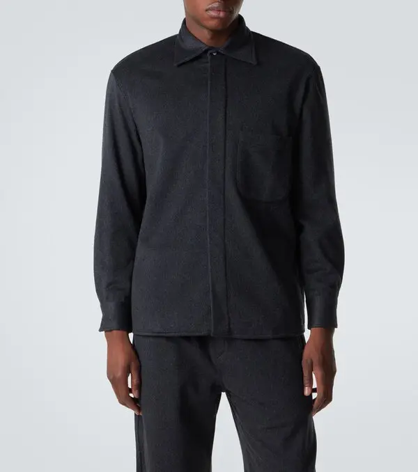 SAMAN AMEL Cashmere Overshirt - Grey