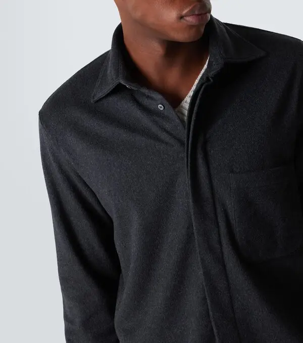 SAMAN AMEL Cashmere Overshirt - Grey