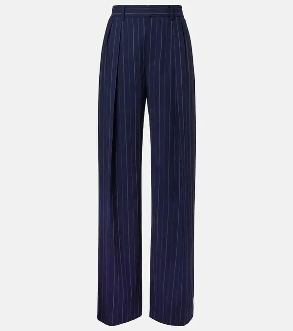 Ralph Lauren Jody Wool Wide-leg Pants - Blue