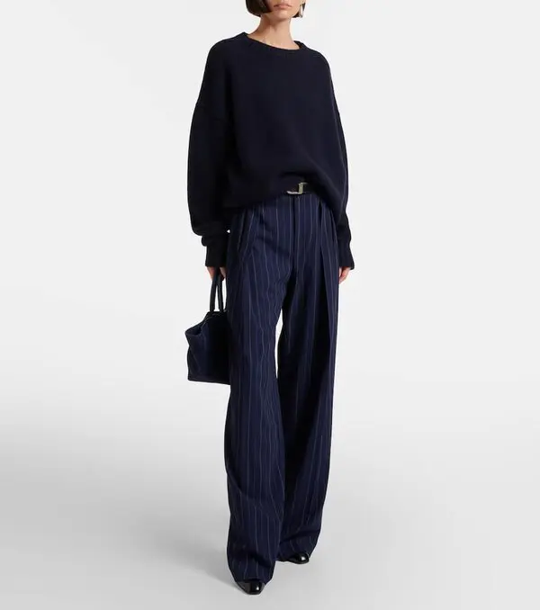 Ralph Lauren Jody Wool Wide-leg Pants - Blue