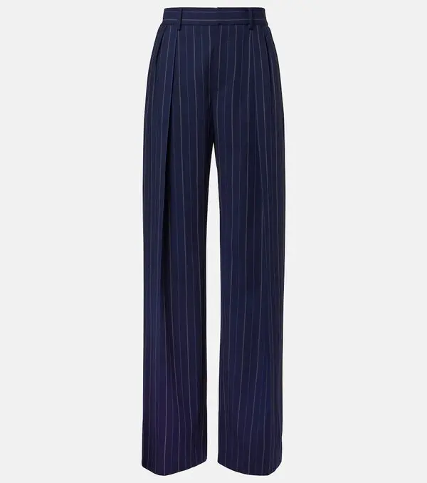 Ralph Lauren Jody Wool Wide-leg Pants - Blue