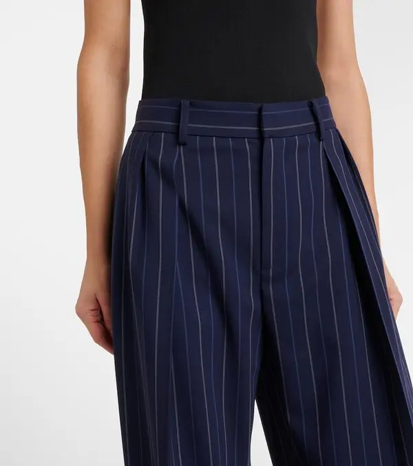 Ralph Lauren Jody Wool Wide-leg Pants - Blue
