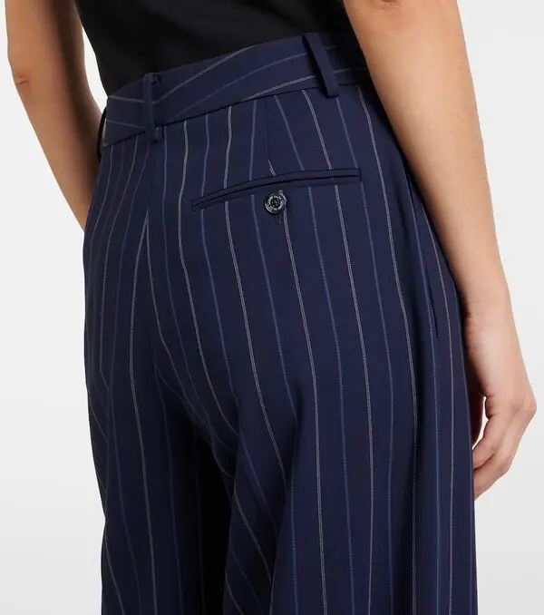 Ralph Lauren Jody Wool Wide-leg Pants - Blue
