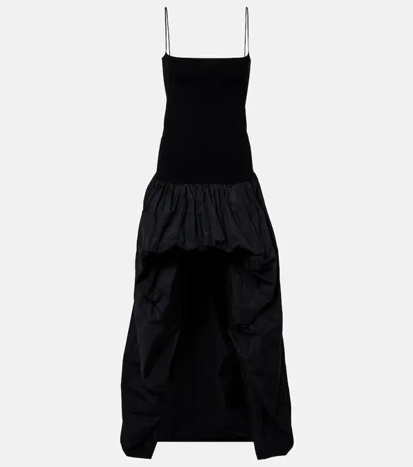 Stella McCartney Asymmetric Crêpe And Jersey Gown - Black