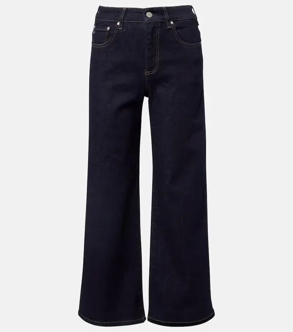 Ag Saige Cropped Wide-leg Jeans - Black
