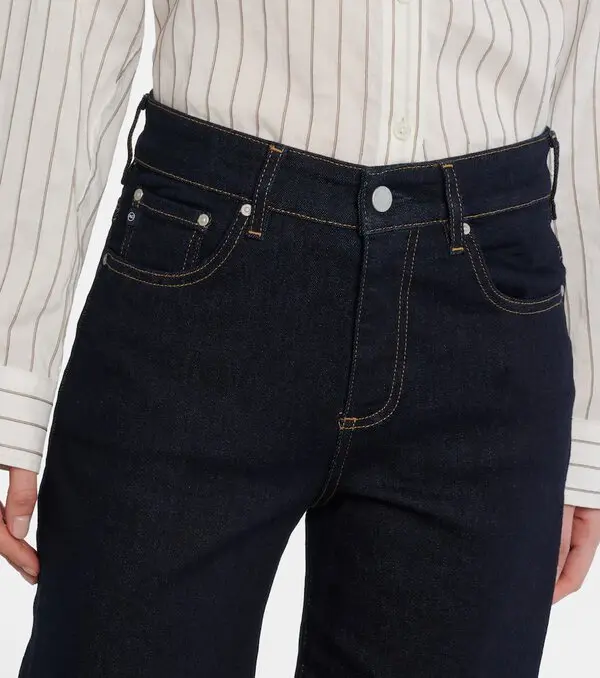 Ag Saige Cropped Wide-leg Jeans - Black