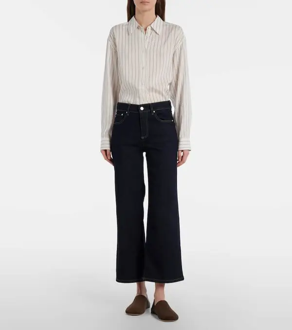 Ag Saige Cropped Wide-leg Jeans - Black