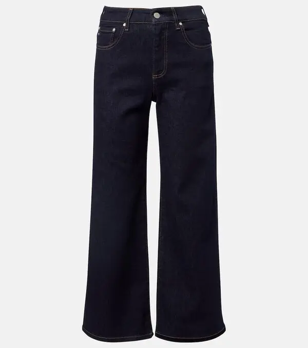 Ag Saige Cropped Wide-leg Jeans - Black