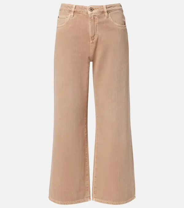 Ag Saige Cropped Wide-leg Jeans - Pink