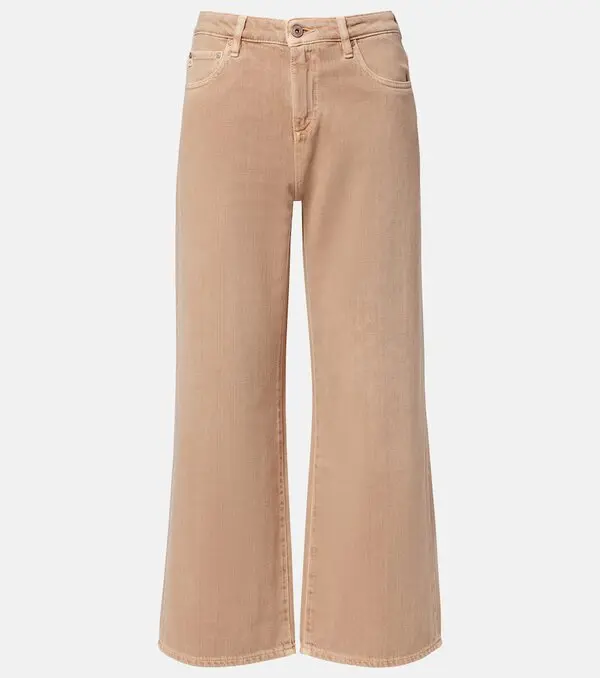 Ag Saige Cropped Wide-leg Jeans - Pink
