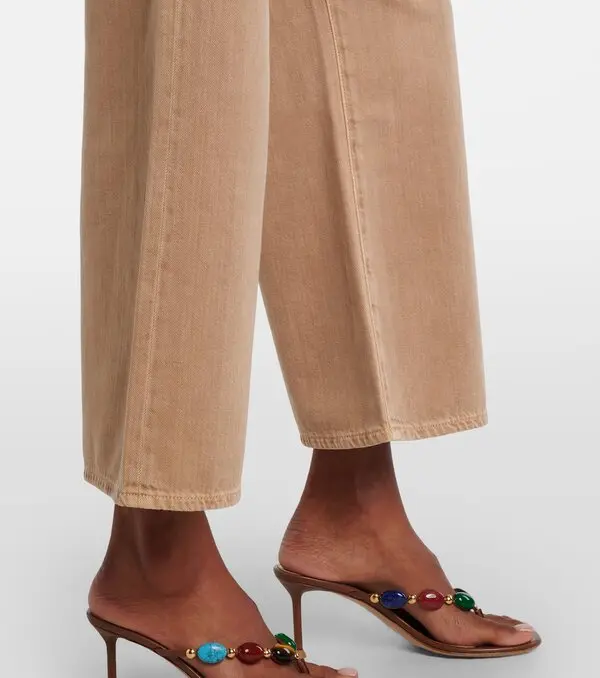 Ag Saige Cropped Wide-leg Jeans - Pink