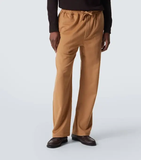 SAMAN AMEL Cashmere Straight Pants - Beige